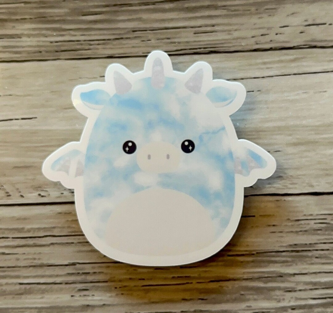Squishmallow Sticker | Blue Dragon | Keith | Stuffed Animal | Water ...