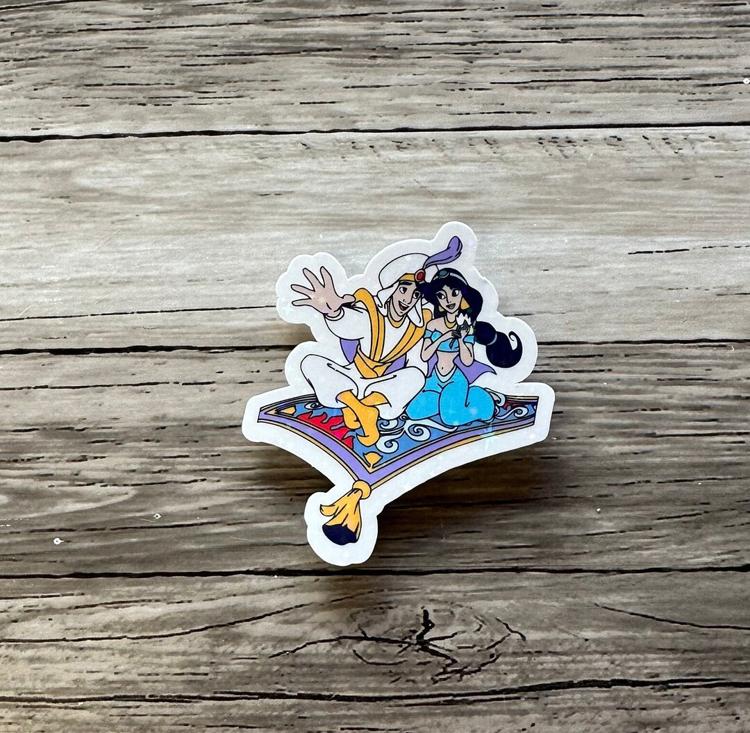 Aladdin and Jasmine Sticker | Disney | A Whole New World | Water Bottle ...