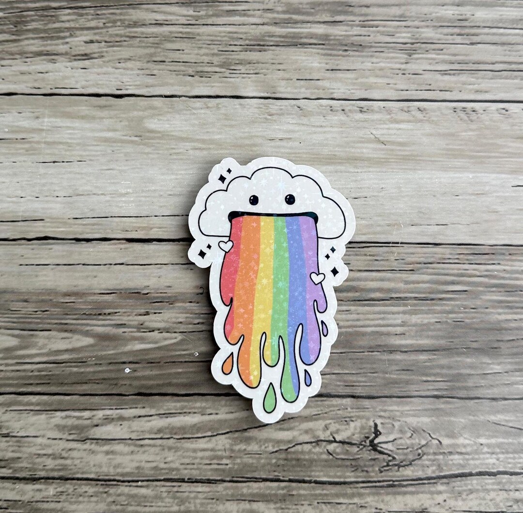 Cloud Vomiting Rainbows Sticker | Nostalgia | Y2k | Laptop | Journal ...