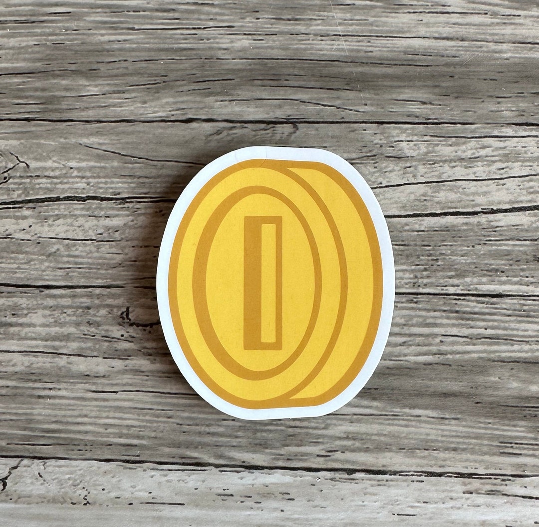 Coin Sticker | Super Mario | Cute | Journal | Water Bottle | Planner ...