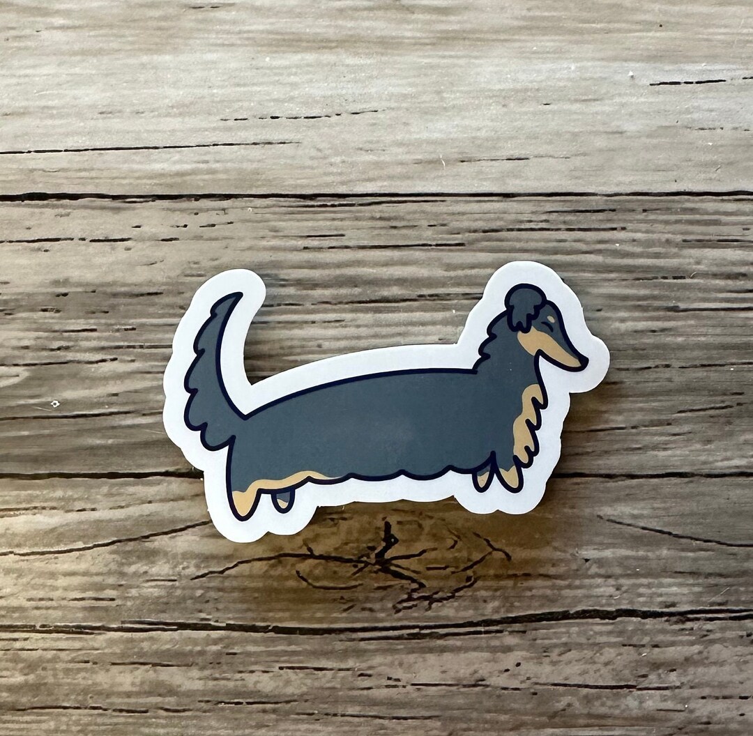 Dachshund Sticker Longhair Weiner Dog Miniature Dachshund Cute Water ...