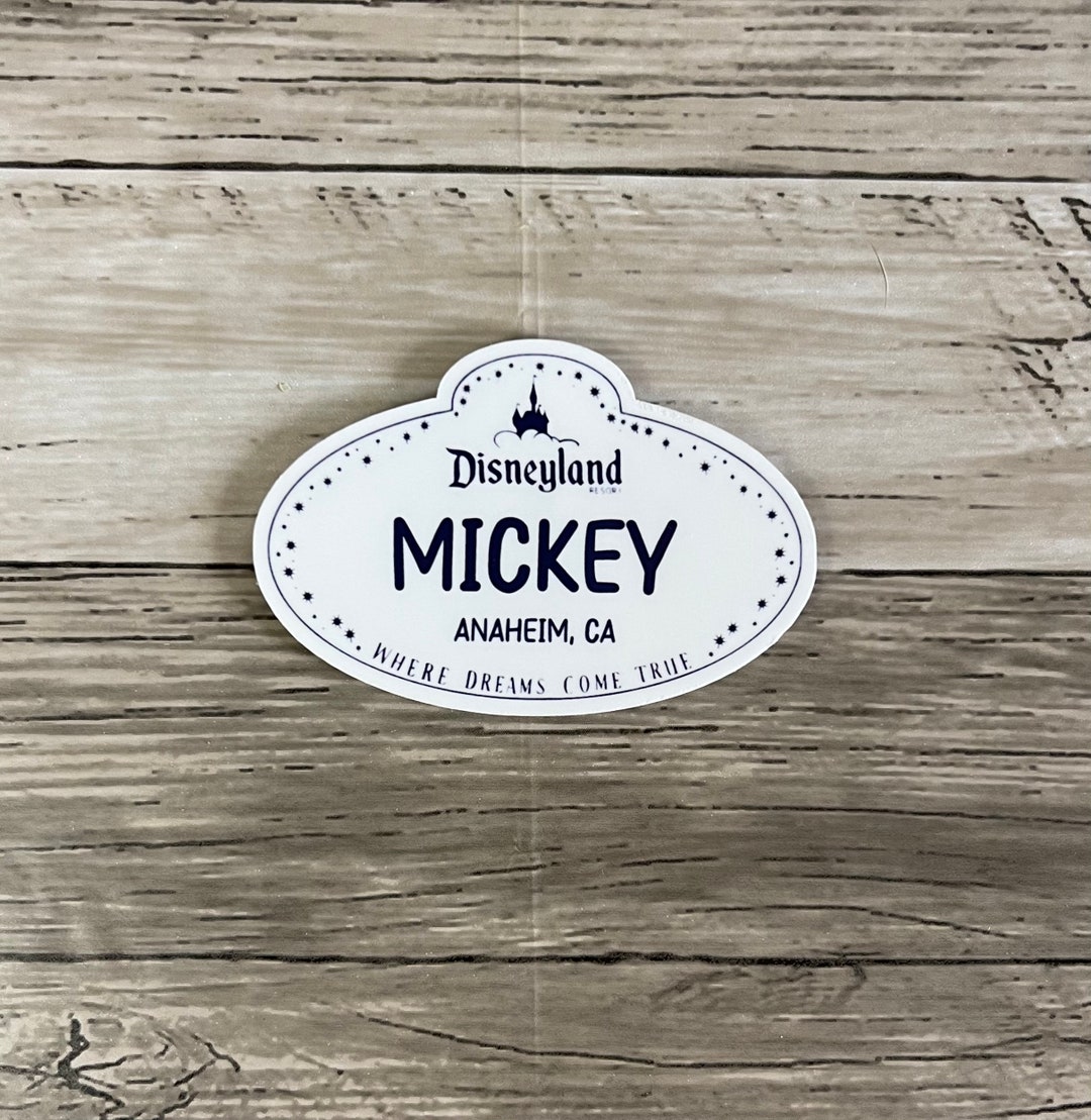 Disneyland Name Tag Sticker | Personalized Sticker | Water Bottle ...
