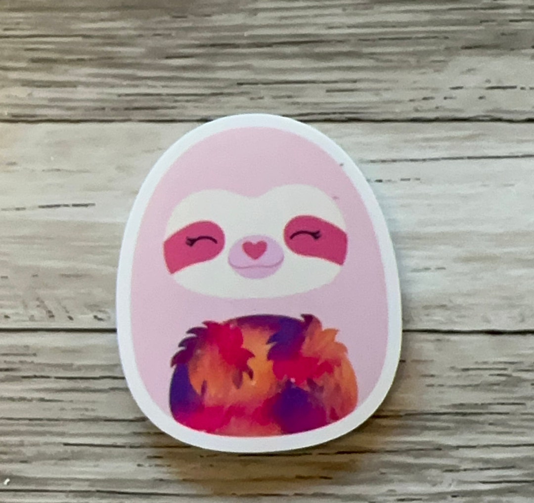 Squishmallow Sticker | Pink Sloth | Taryn | Stuffed Animal | Water ...