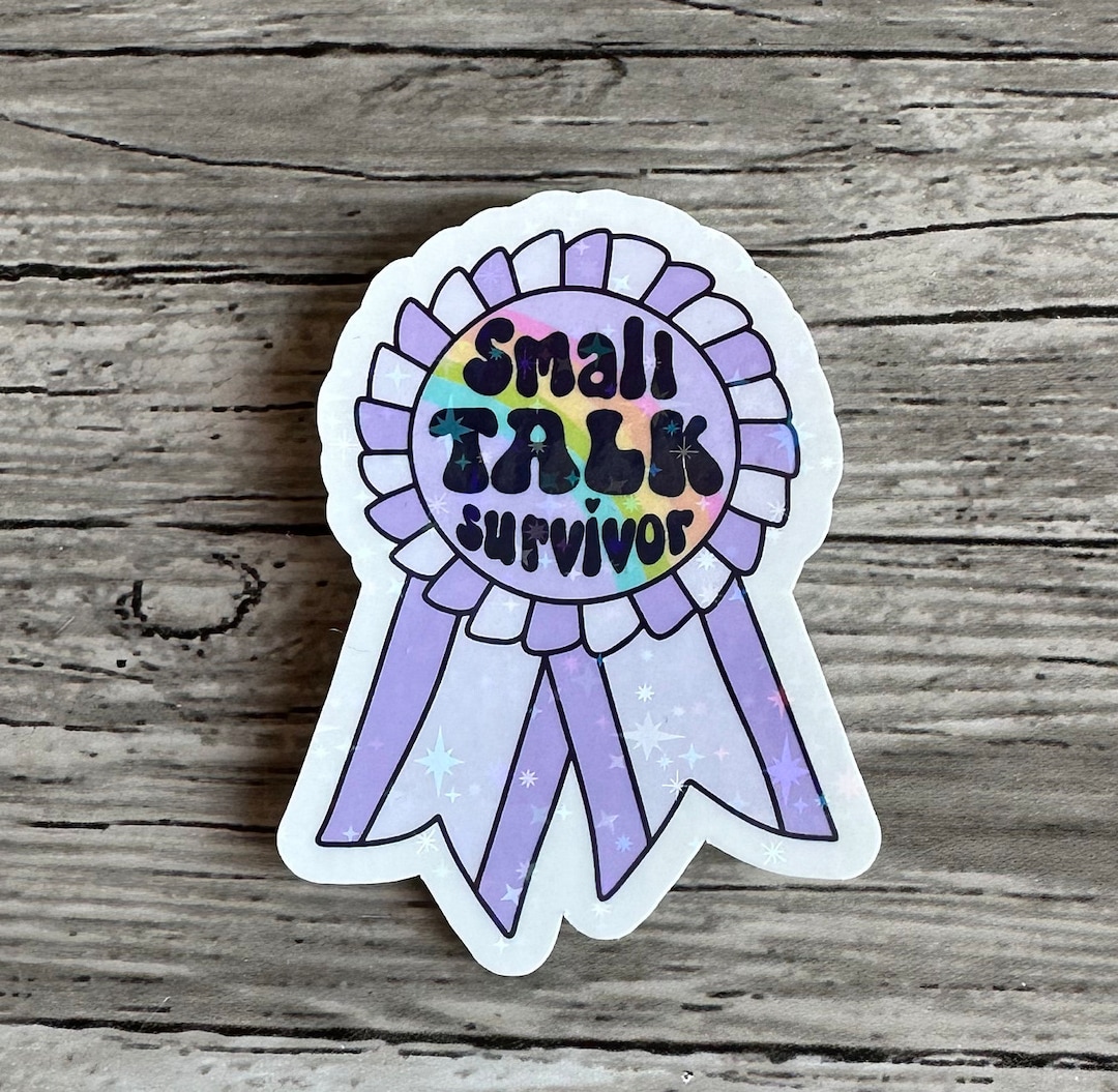 Small Talk Survivor Sticker | Mental Health | Introvert | Water Bottle ...