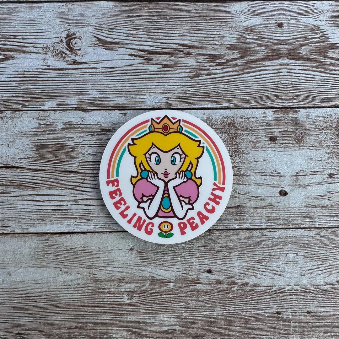 Princess Peach Sticker | Feeling Peachy | Cute | Journal | Water Bottle ...