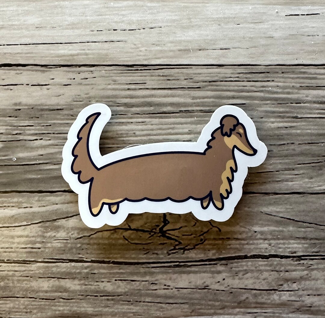 Dachshund Sticker Longhair Weiner Dog Miniature Dachshund Cute Water ...