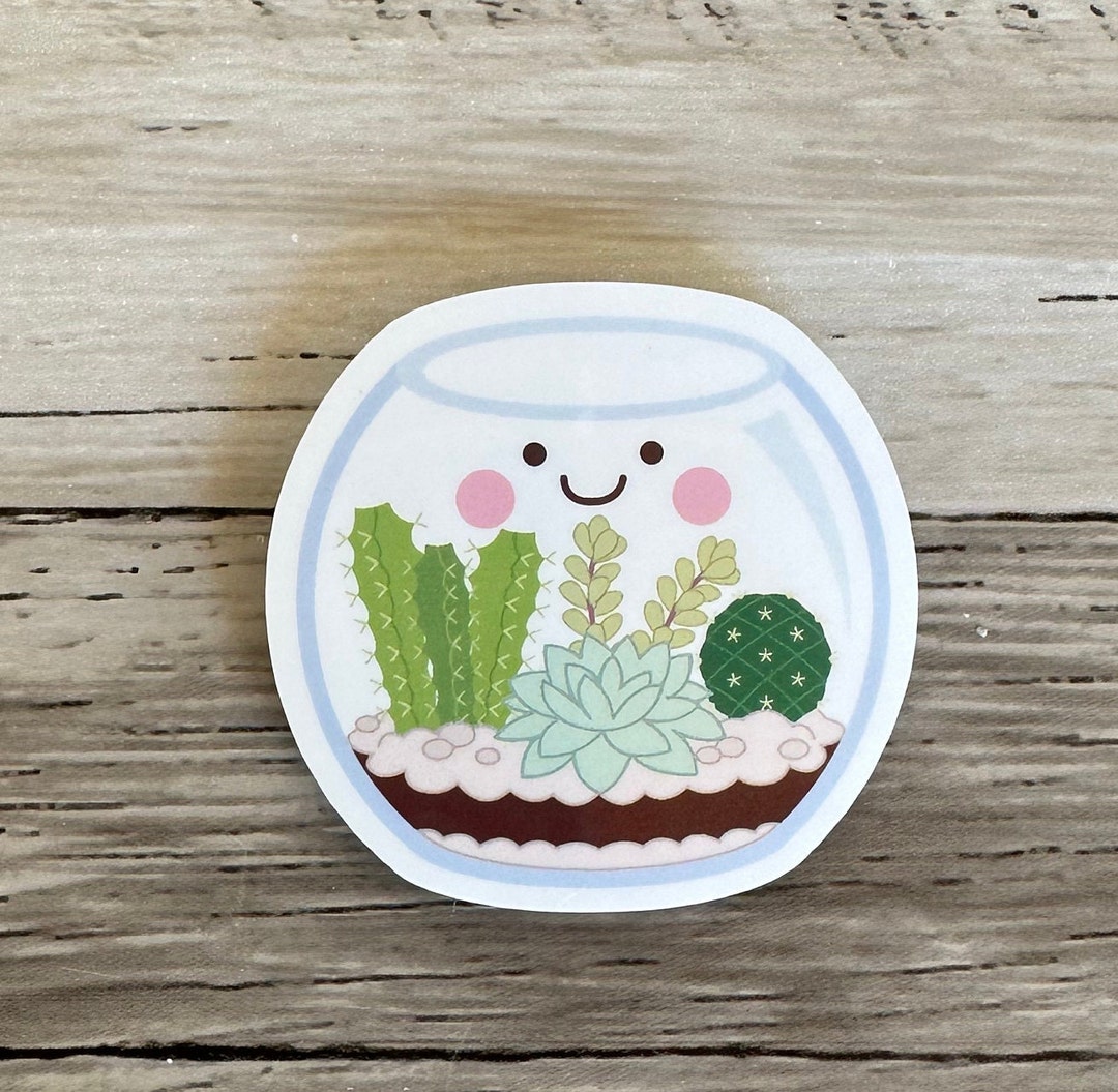 Terrarium Kawaii Sticker Plant Sticker Plant Mom Plant Dad Water Bottle ...