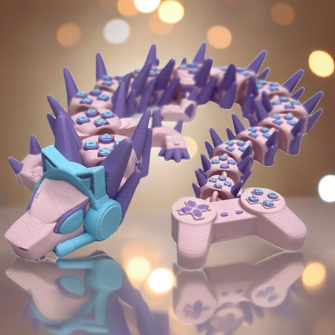 3D Printed Gamer Dragon – Custom Colors - Etsy
