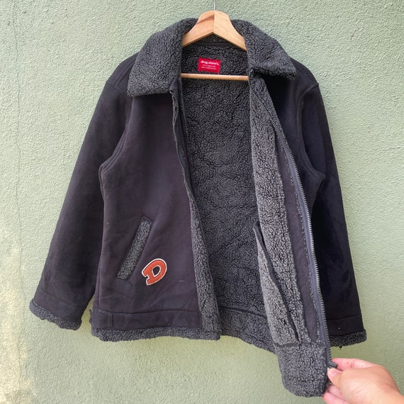 Vintage DRUG STORE Sherpa Inside With Patch Jacket Vi… - Gem