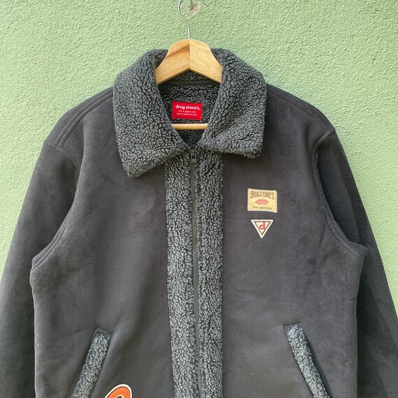 Vintage DRUG STORE Sherpa Inside With Patch Jacket Vi… - Gem