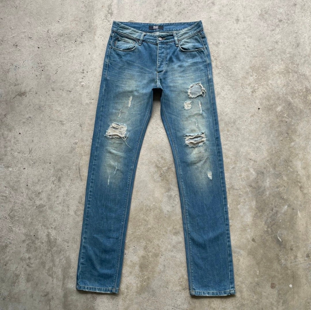 Vintage Raf by Raf Simons Distressed Faded Jeans Denim Pants Raf by Raf Simons J020 D204 Denim ...