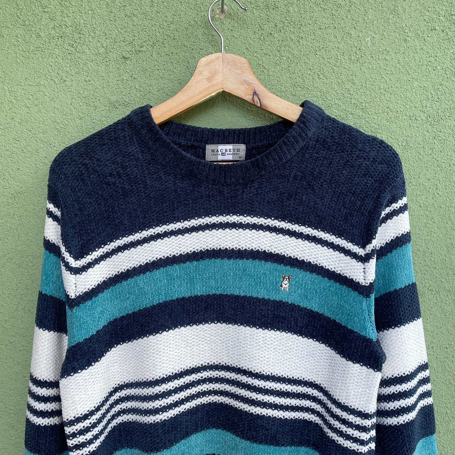 Vintage MACBETH Embroidery Logo Crewneck Sweater Knitwear Vintage ...