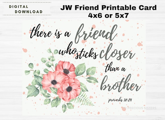 JW Friendship Printable Card | Etsy