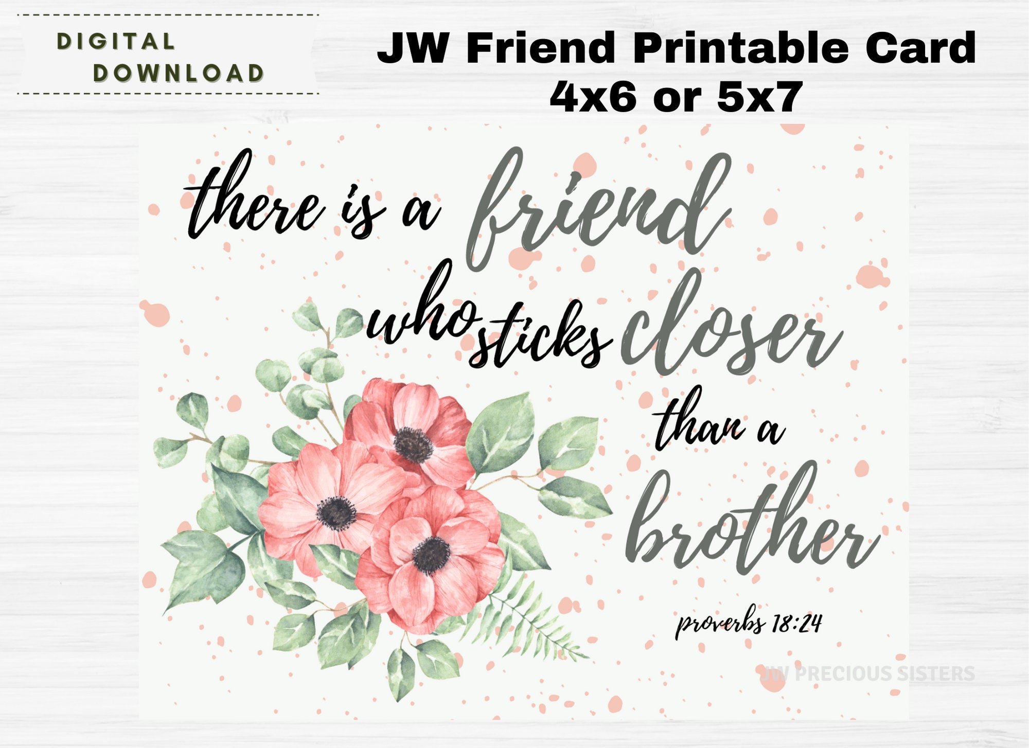 JW Friendship Printable Card - Etsy