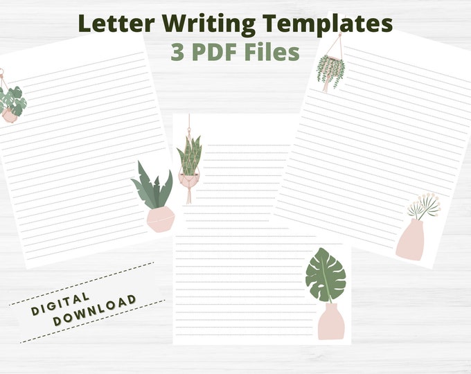 JW Letter Writing Templates With a Red Roses Design Lined Unlined With ...