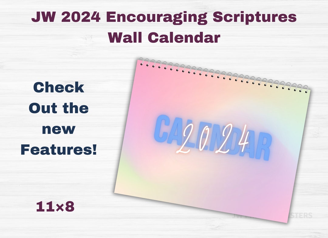 JW 2024 Wall Calendar With Encouraging Scriptures for Brothers or ...