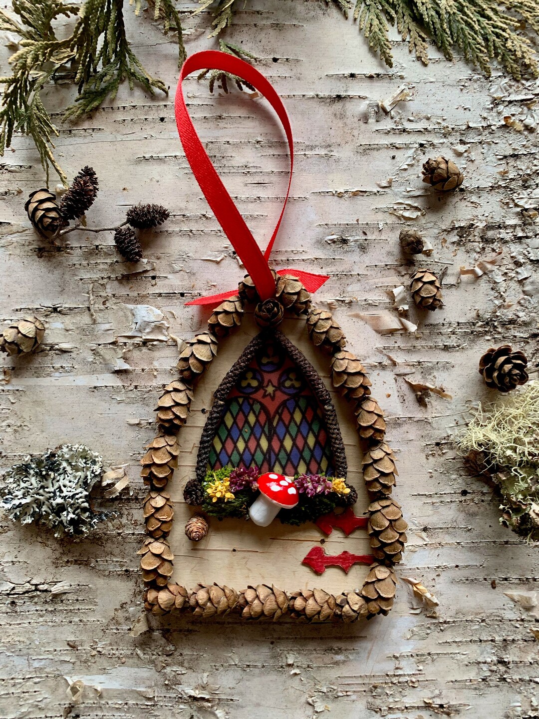 Medieval Yule Fairy Door Ornament With Mushroom - Etsy