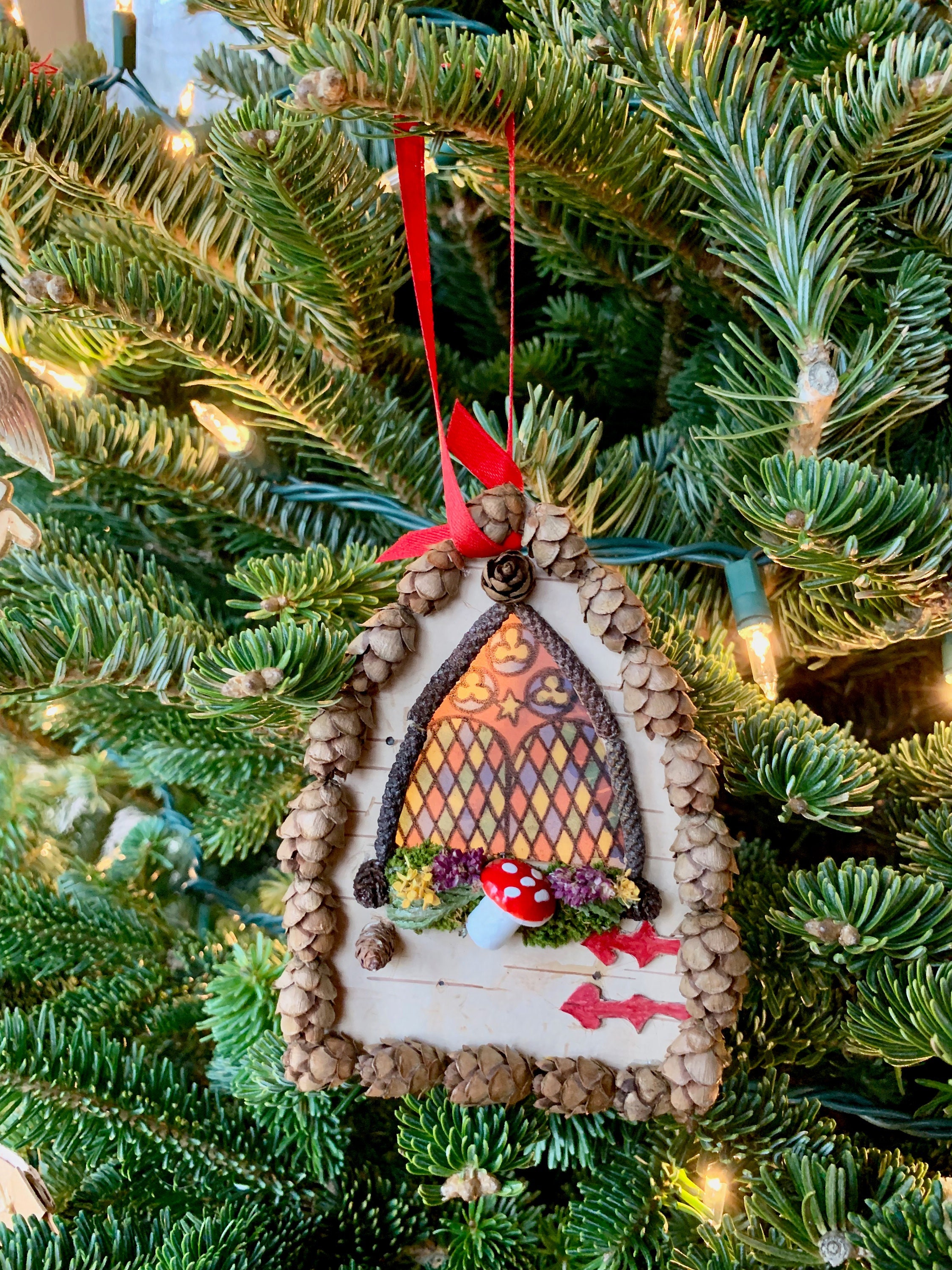 Medieval Yule Fairy Door Ornament With Mushroom - Etsy