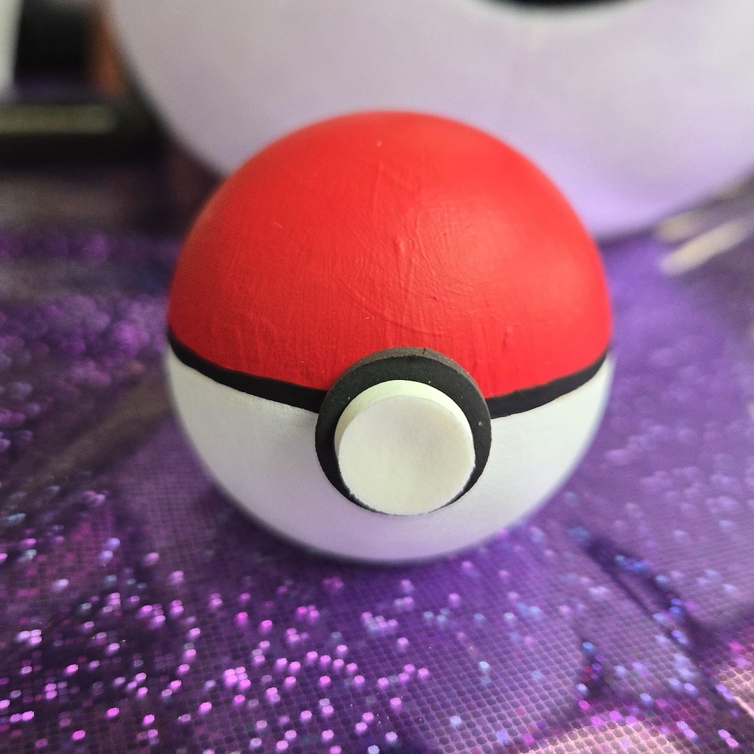 Hand-painted Wooden Pokeball, 2-in Pokemon Display - Etsy