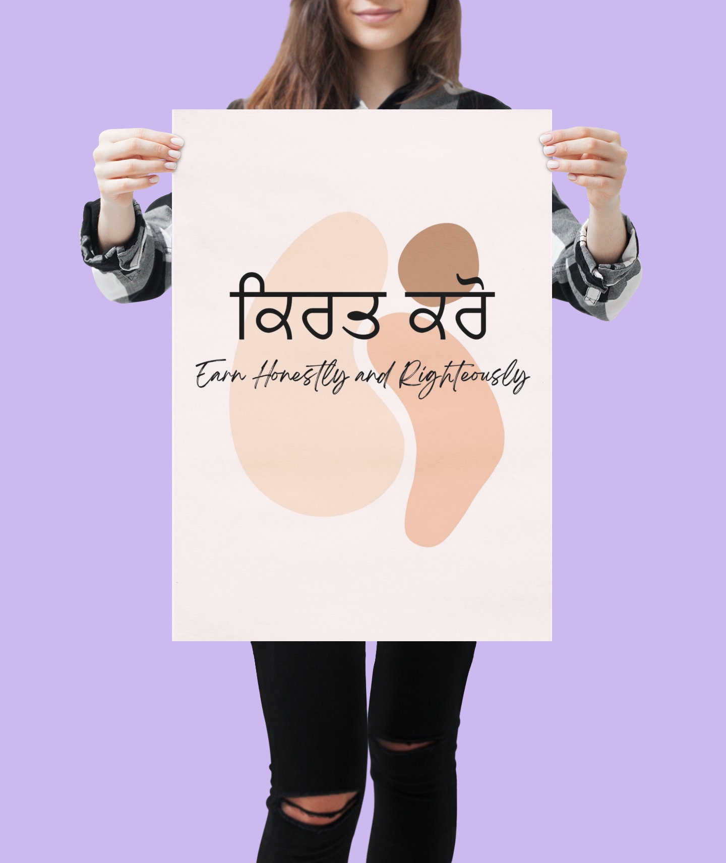 Religious Wall Art, Modern Sikh Gift, 3 Pillars of Sikhi, Housewarming ...