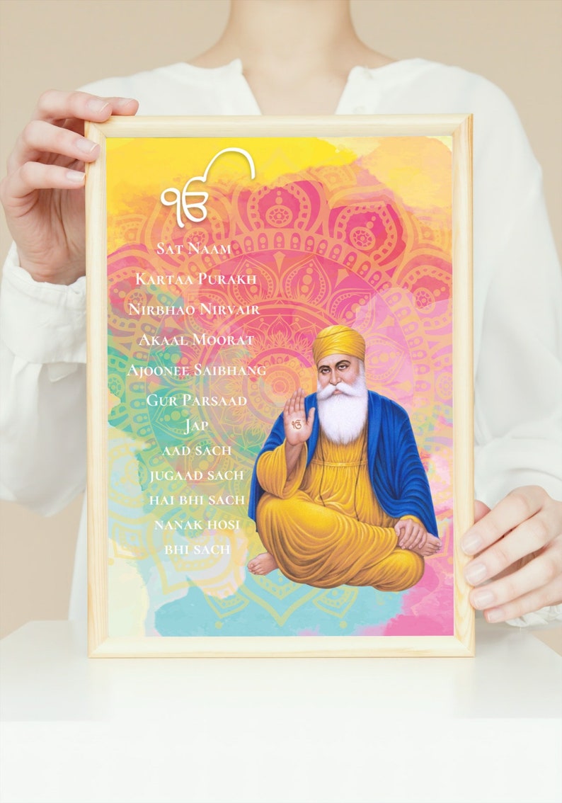 Modern Sikh Wall Decor Digital Printable Wall Art Guru Nanak Dev Ji ...