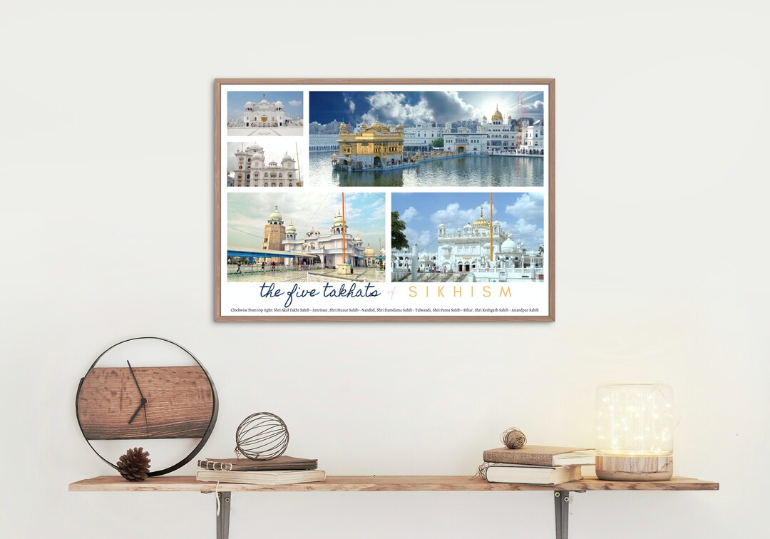 Five Takhts of Sikhism | Digital Poster Download | Sikh Heritage ...