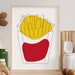 French Fries Line Art - Color Version | One Line Drawing Artwork ...
