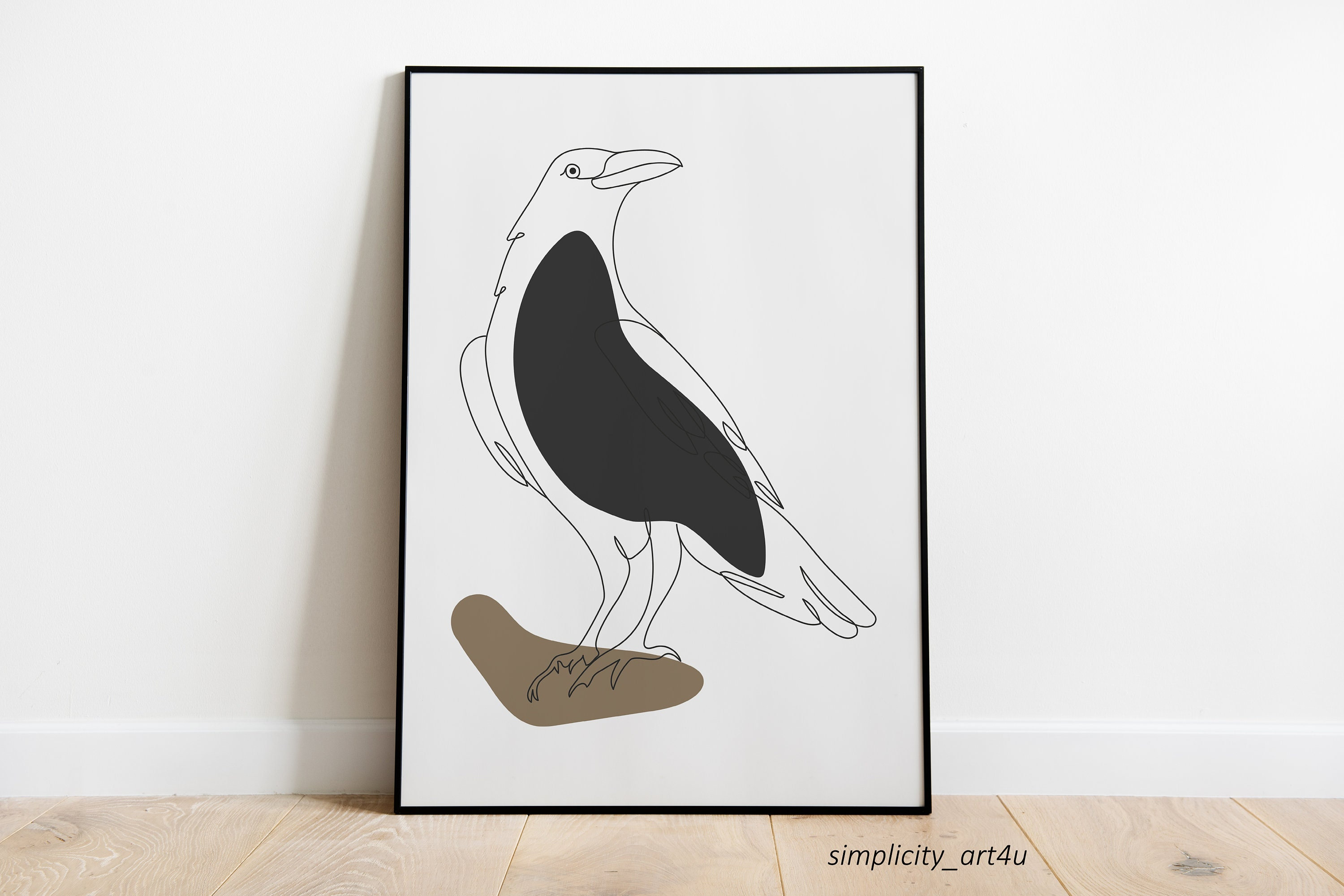 Raven Line Art - Color Version by Simplicity.art4u | Poster, Print ...