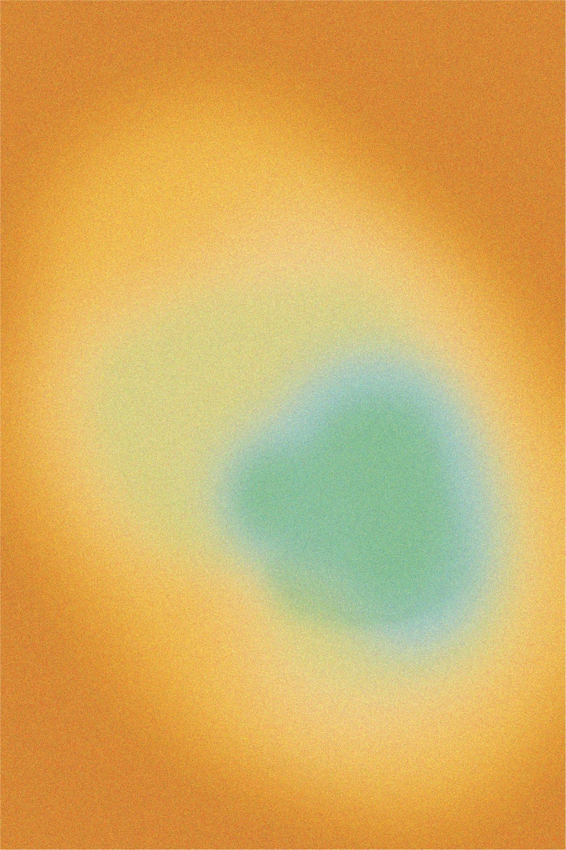 Orange Aura Gradient Aesthetic Print | Trendy Art Poster | Digital ...