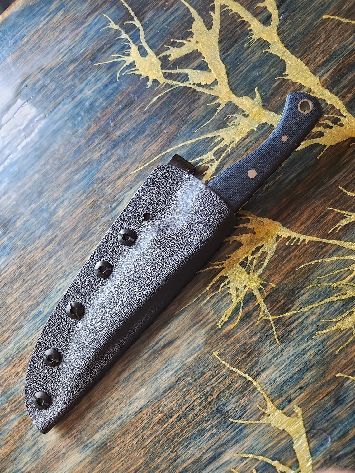 Blue Micarta Skinning Knife Hand Forged - Etsy