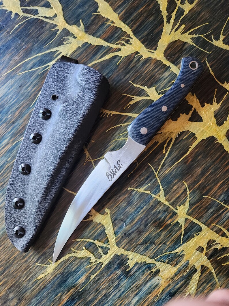 Blue Micarta Skinning Knife Hand Forged - Etsy