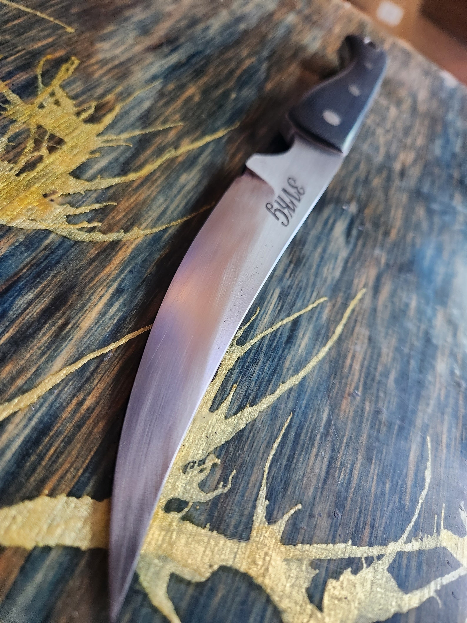 Blue Micarta Skinning Knife Hand Forged - Etsy