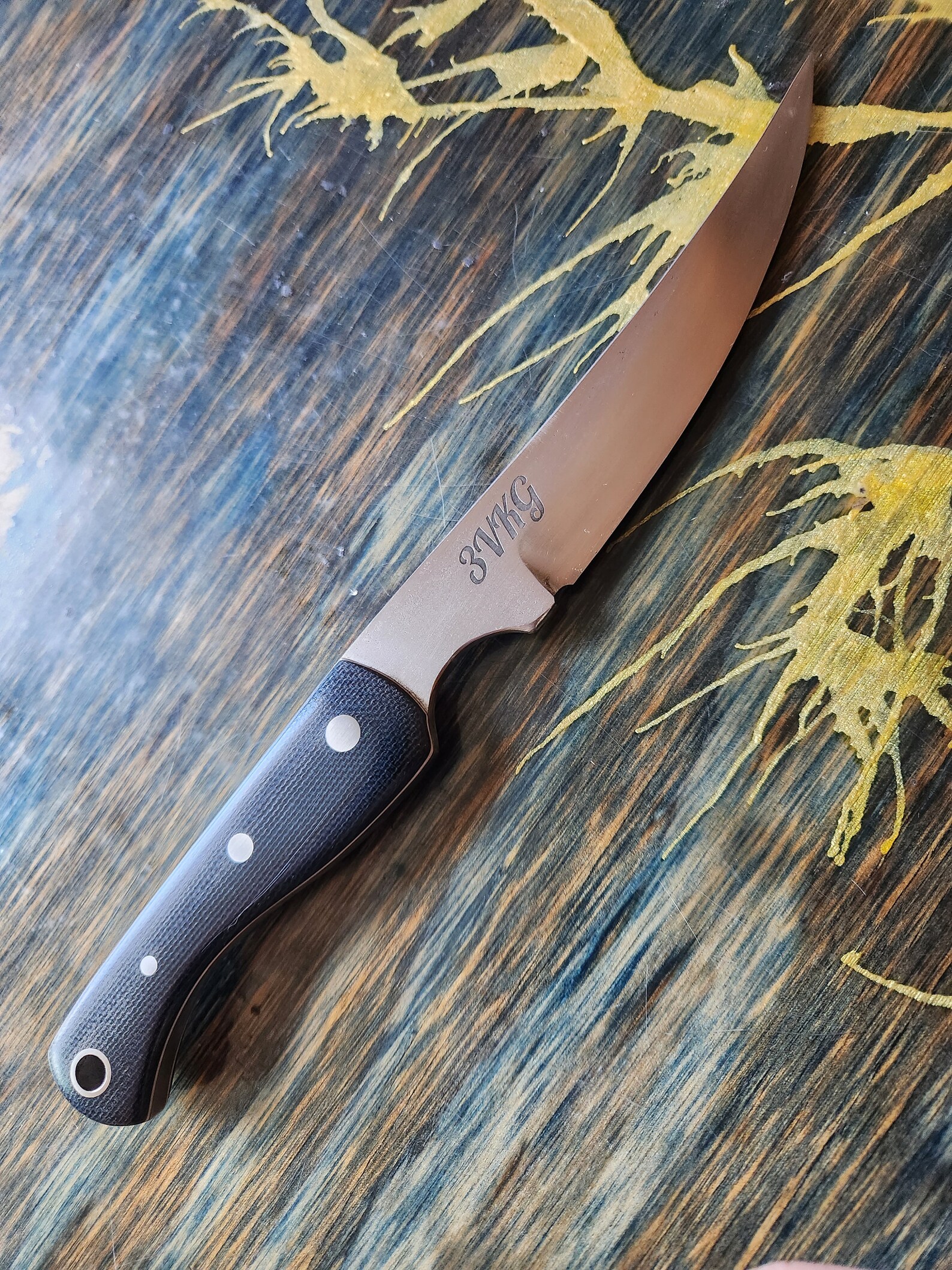 Blue Micarta Skinning Knife Hand Forged - Etsy