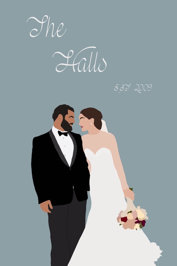 Custom Wedding Portrait Proposal Portrait Digital Wedding - Etsy