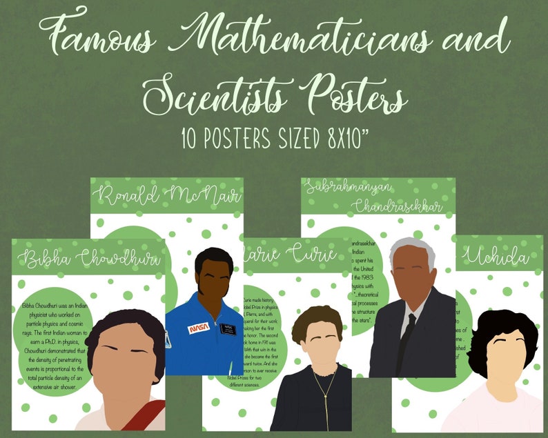 Famous Scientists Classroom Poster Set, Famous Mathematicians Posters ...