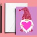 Valentines Day Gnome, Printable Valentines Day Card, Gnome Cards, Gnome ...