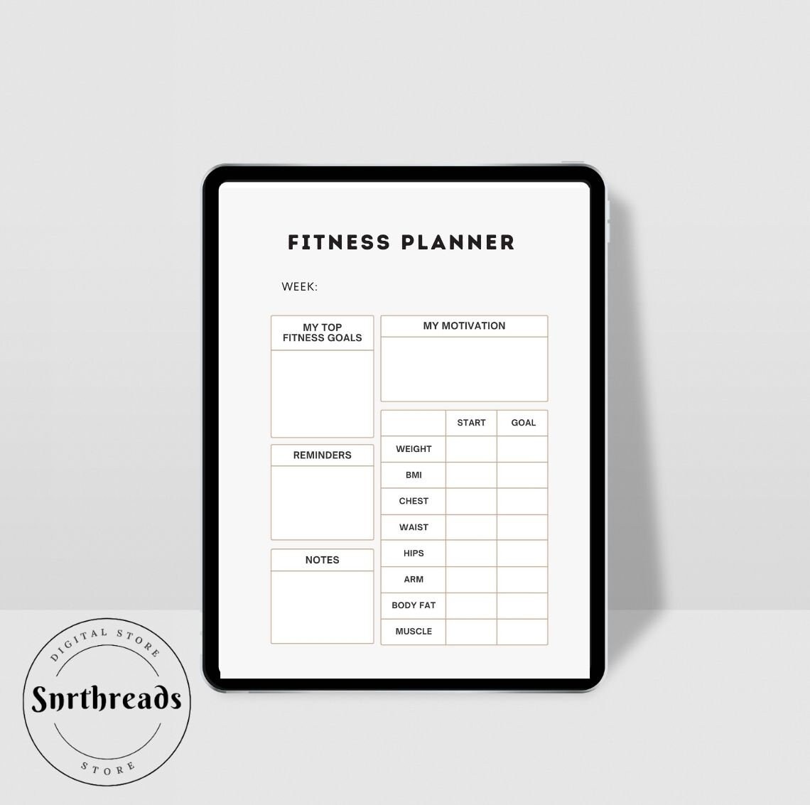 Digital Fitness Planner Pdf, Instant Download PDF for Goal Setting ...