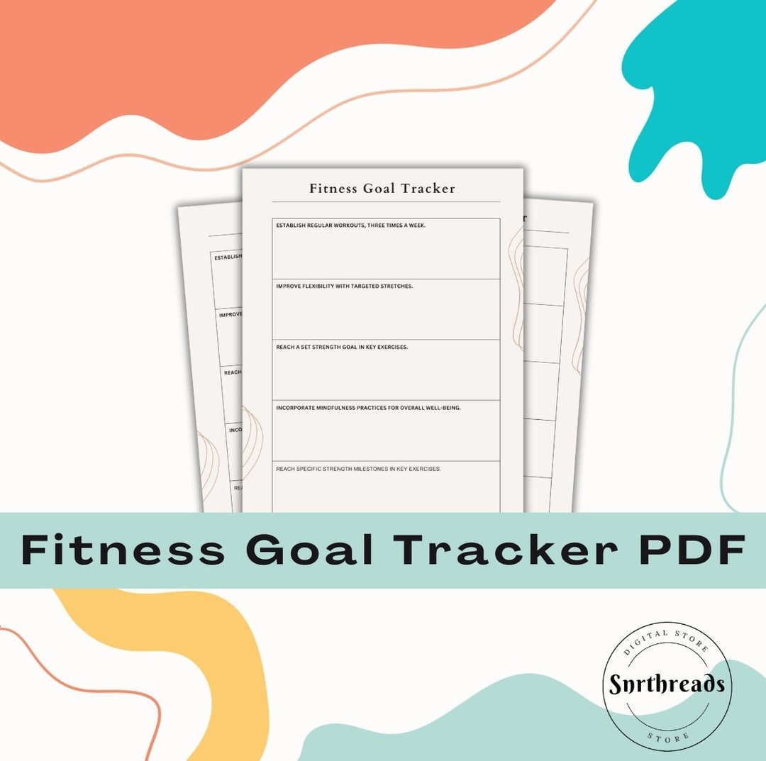 Fitness Goal Tracker, Instant Download PDF for Digital, Download PDF ...