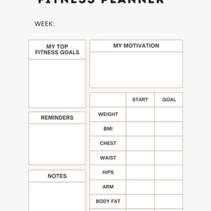 Digital Fitness Planner Pdf, Instant Download PDF for Goal Setting ...