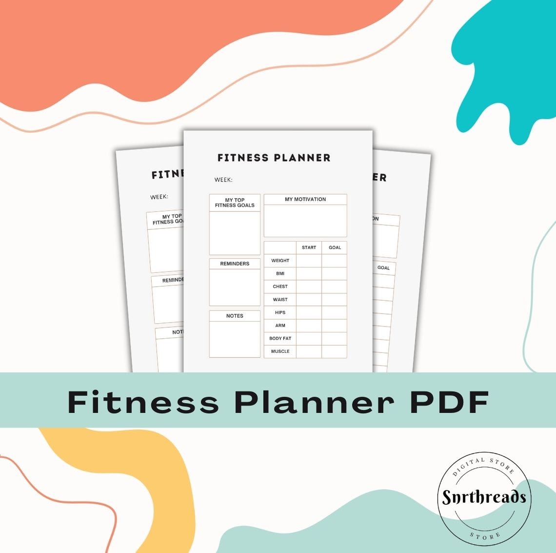 Digital Fitness Planner Pdf, Instant Download PDF for Goal Setting ...