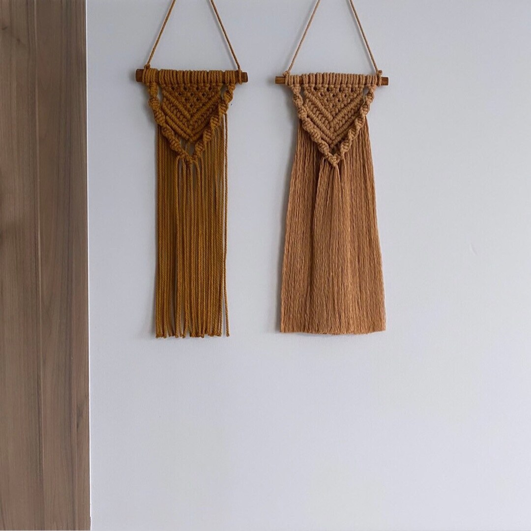 Small Macrame Wall Hanging. Long and Narrow Wall Art. Woven - Etsy