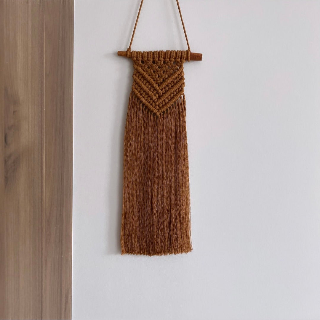 Small Macrame Wall Hanging. Long and Narrow Wall Art. Woven - Etsy