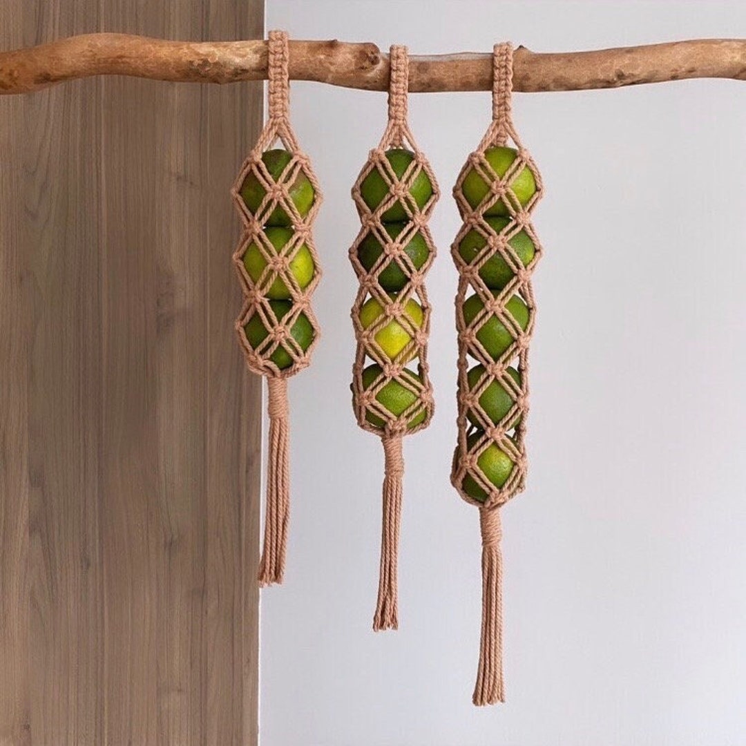 Macrame Storage Pouch – Hanging Net Fruits Vegetables – Practical ...