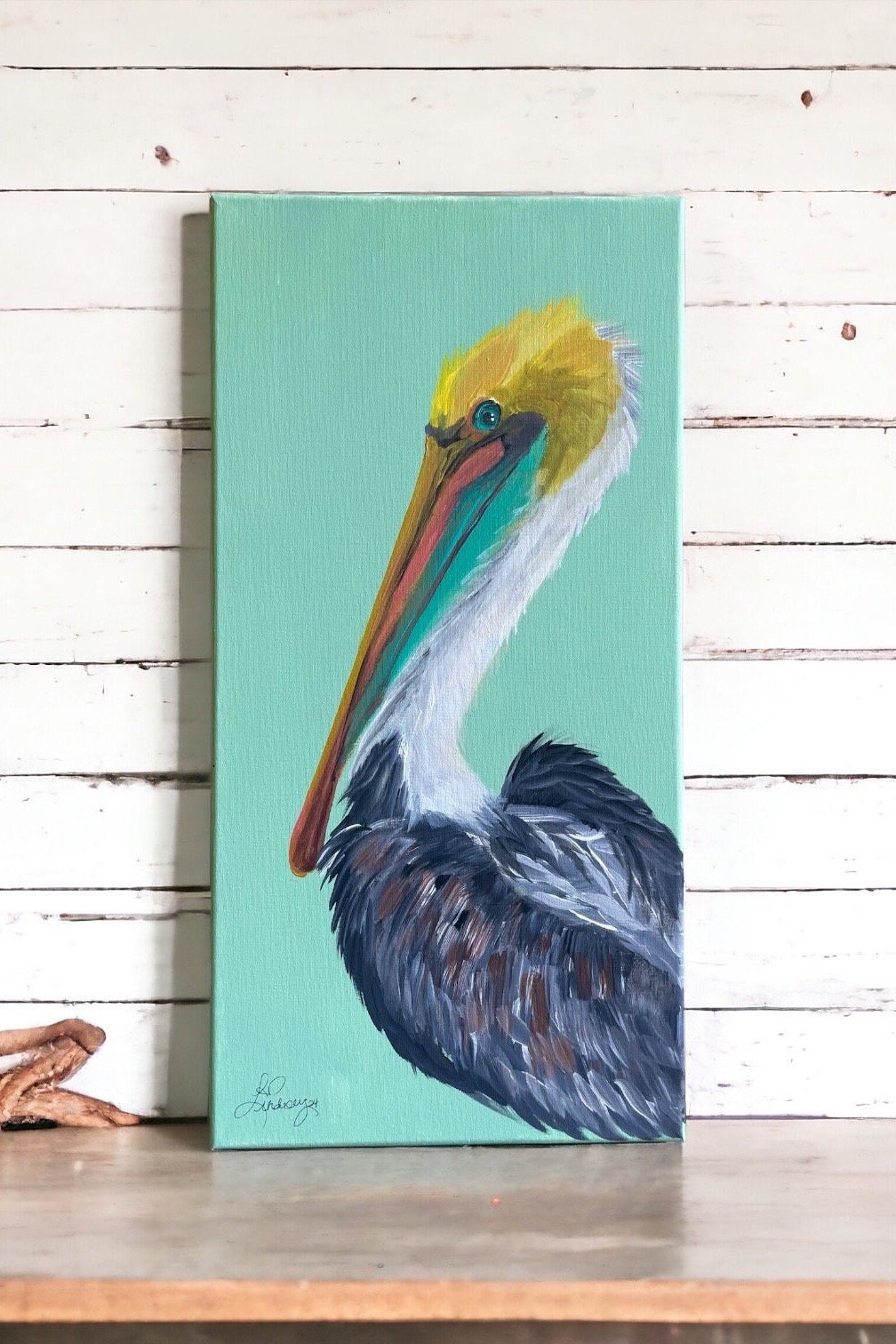Pelican Painting, Original Pelican Painting, Florida Artist, Pelican ...