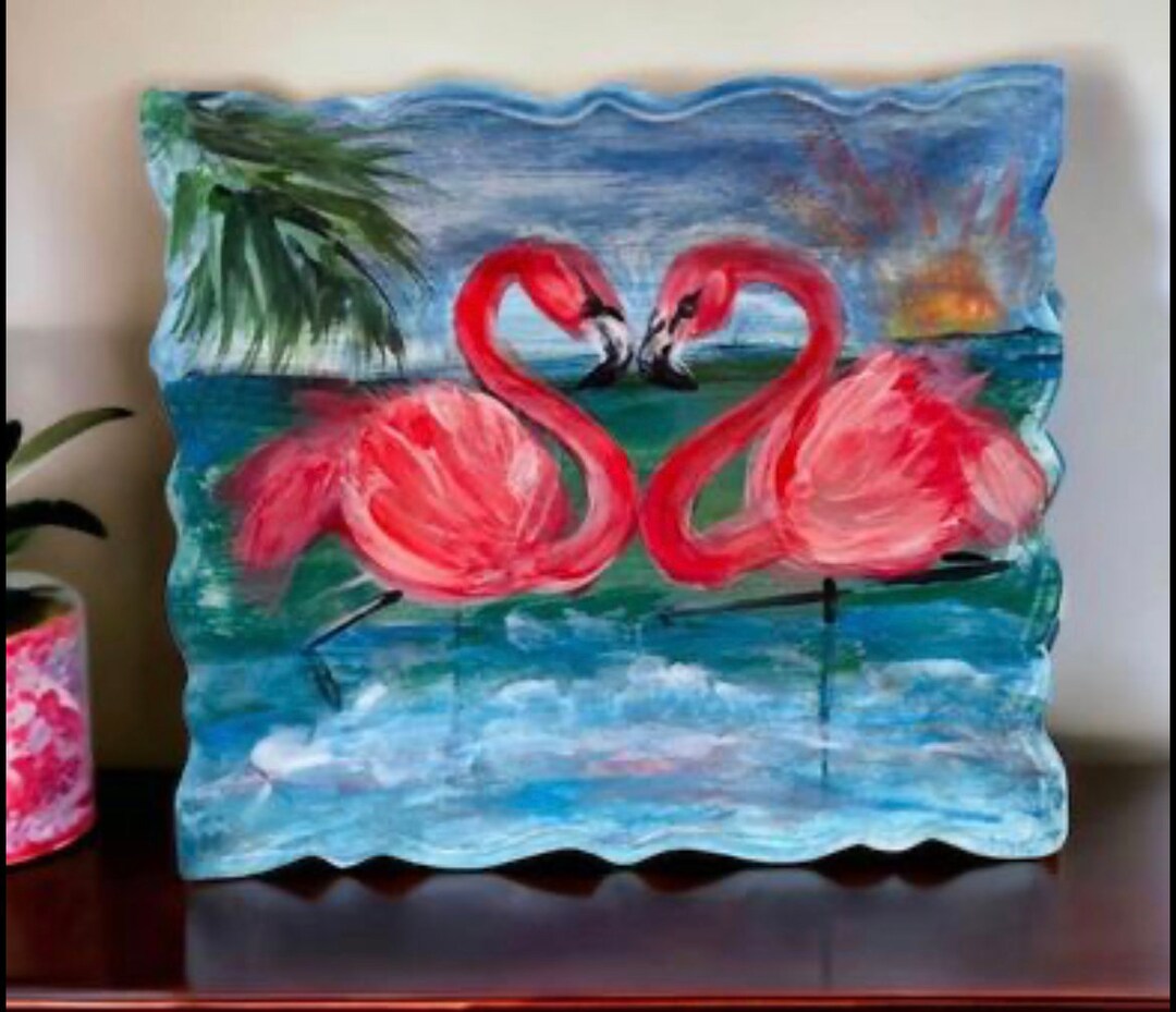 Flamingo Dish, Hand Painted Ceramic Flamingo, Flamingo Plate, Flamingo ...