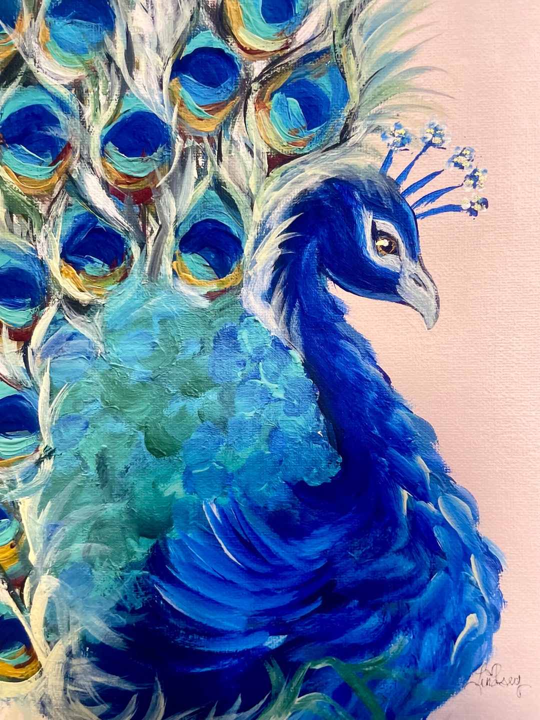 Peacock Painting, Original Peacock, Giclee Print, Eclectic Bird, Framed ...