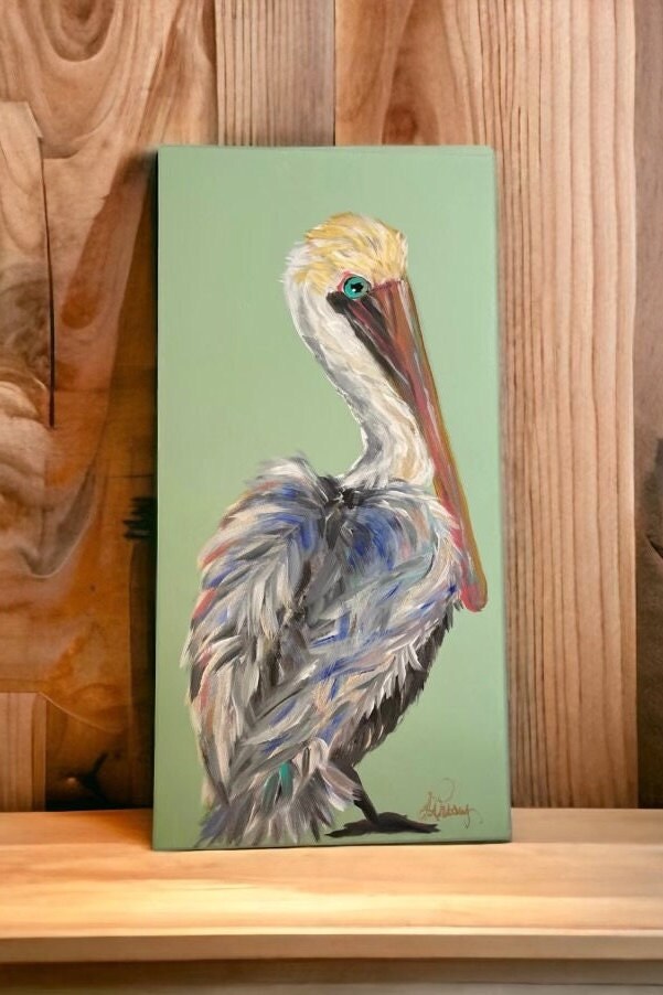 Pelican Painting, Original Pelican Canvas Painting, Custom Painted ...