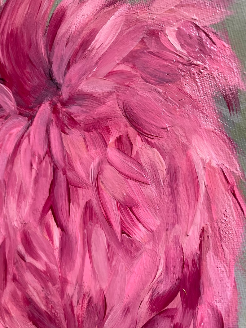 Original Flamingo Painting, 12x24 Textured Acrylic on Canvas – Pink ...