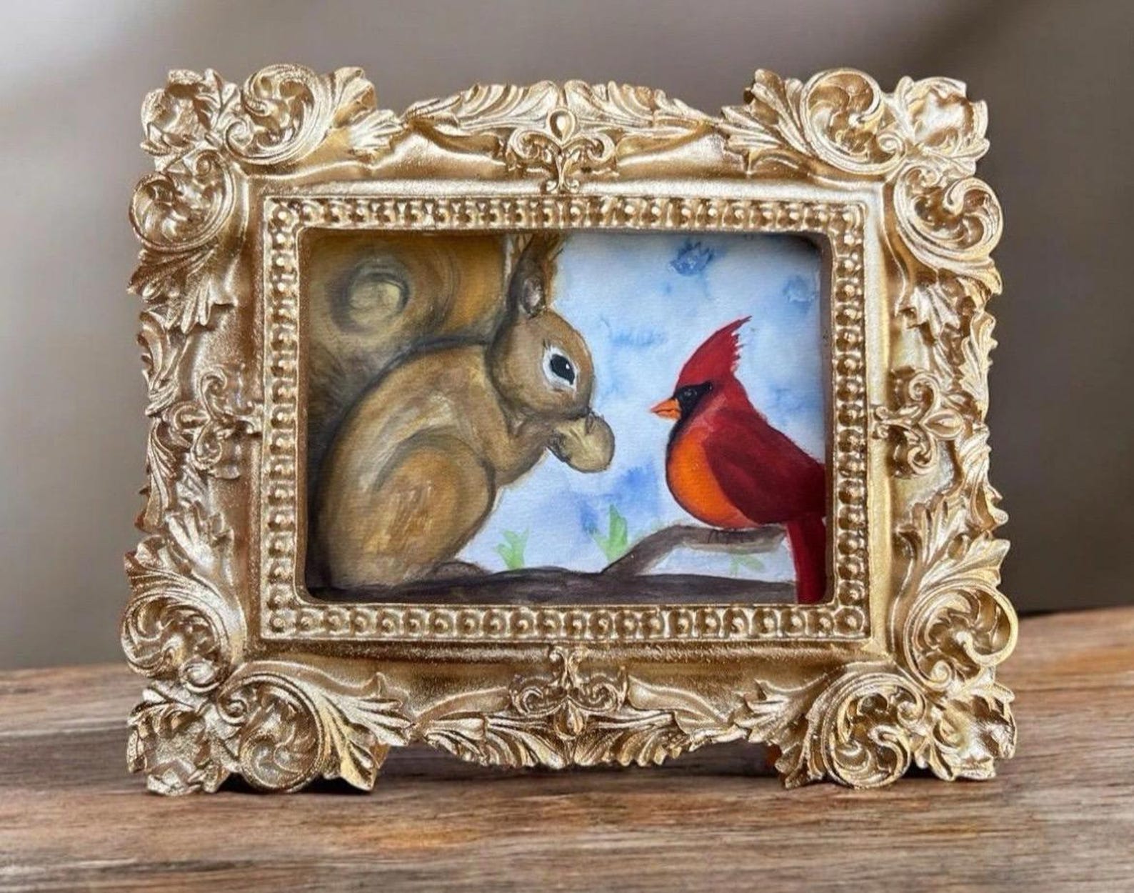Framed Bird & Animal Art: Vintage Ornate Gold Frames, Whimsical Gallery ...