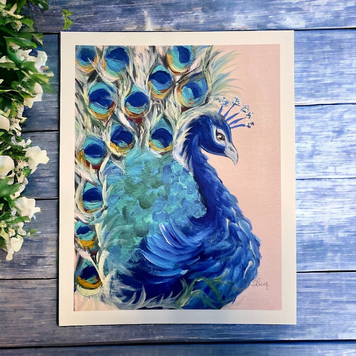 Peacock Painting, Original Peacock, Giclee Print, Eclectic Bird, Framed ...
